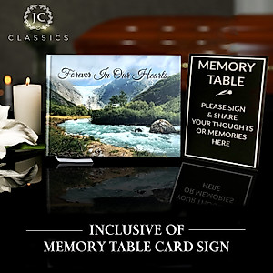Funeral Guest Book | Memorial Guest Book | Guest Book for Funeral Hardcover | Guestbook for Sign in, Celebration of Life Memorial Service | Funeral Guest Sign Book with Memory Table Card Sign Included