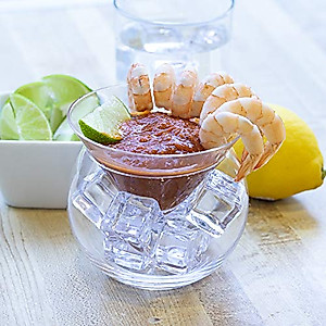 LEMONSODA Stemless Martini Glasses with Chiller Set of 2 - Elegant Cocktail Glass Set with Server Bowl - Beautiful Bar Martini Gift Set for Margarita, Manhattan Cocktails | SC2025