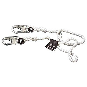 Positioning Lanyard, 20 ft, 310 lb. Weight Capacity, White