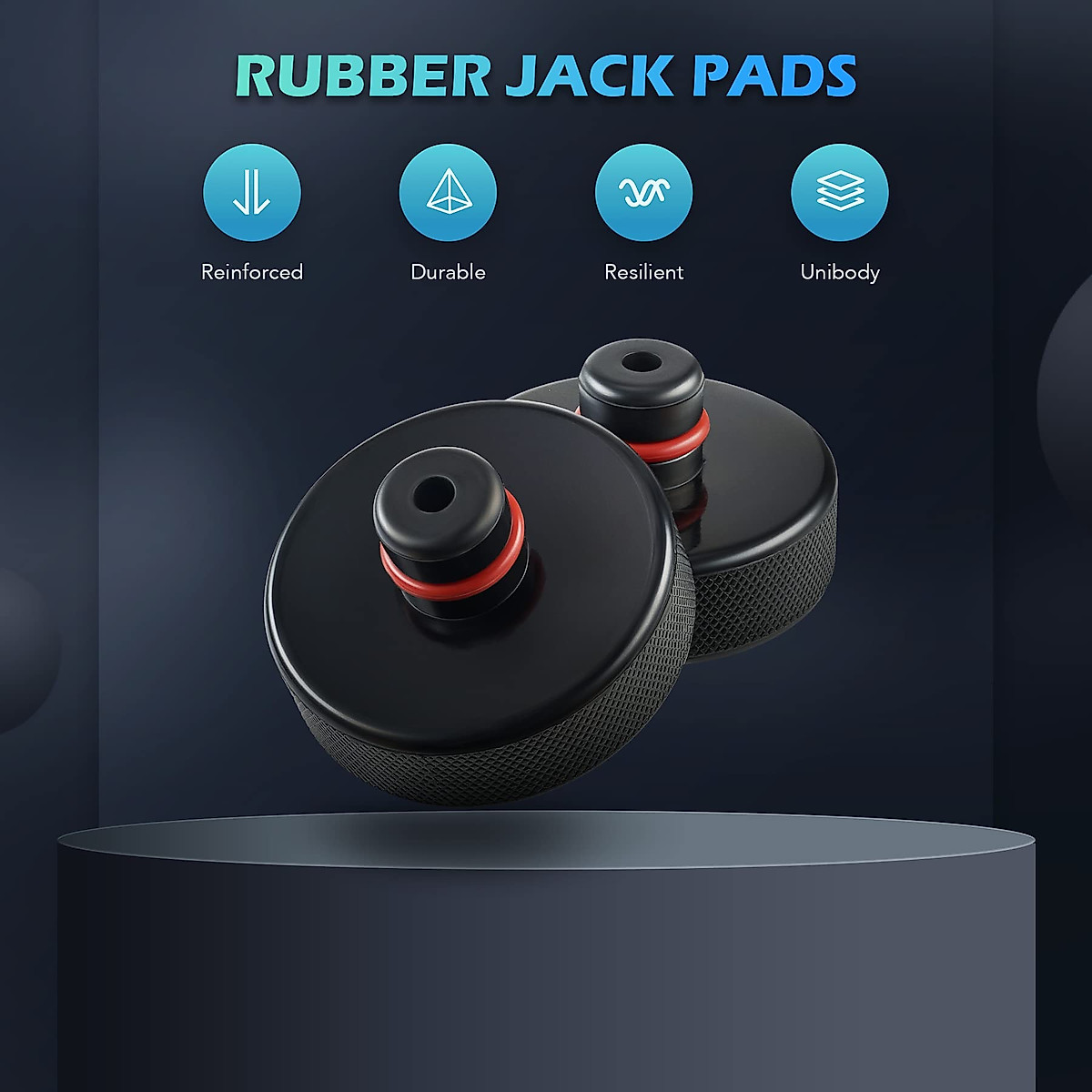 Orion Motor Tech Jack Pad Compatible with Tesla Model 3 S X and Y, 4 Rubber Jack Pucks for Lifting 2016 2017 2018 2019 2020 2021 2022 2023 Tesla, Car Lift Floor Jack Adapter Set with Storage Box