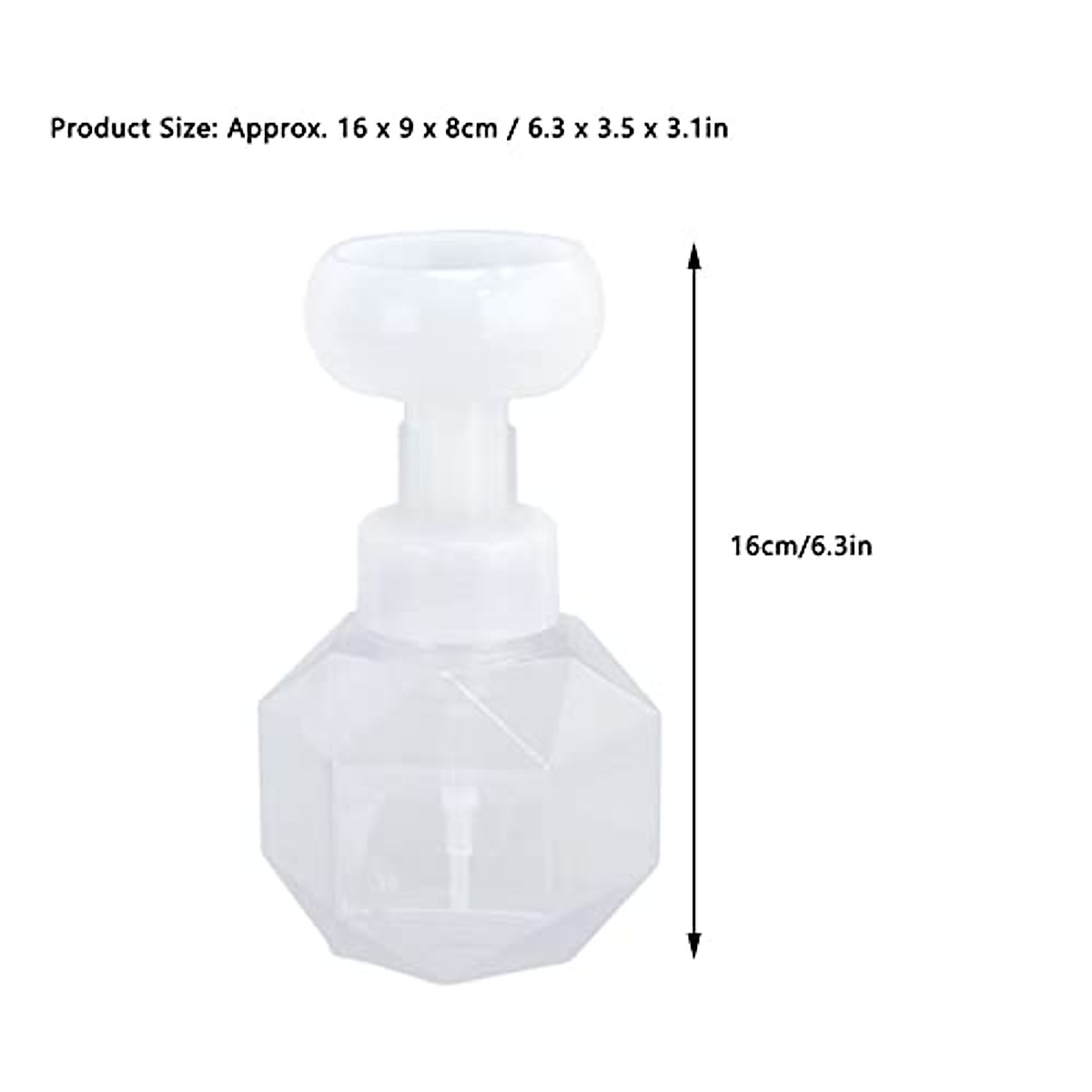 Natudeco Foaming Hand Soap Dispenser Liquid Soap Bottle PETG Flower Shape Portable Foaming Bottle for Cleaning Travel Foam Pump Bottle 300ml (Transparent)
