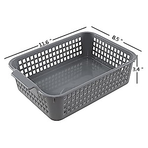 Vcansay Plastic Rectangular Storage Trays Baskets, 6 Packs