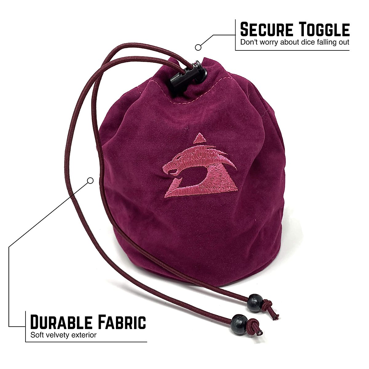 Dundra Multipocket Dice Bag - DND Velvet Pouch - Large Dice Bags for D&D with Pockets - Soft Case for RPG Dice Storage - Drawstring Pouches for Role Playing Games Dice Set - Polyhedral Bag (Brown)