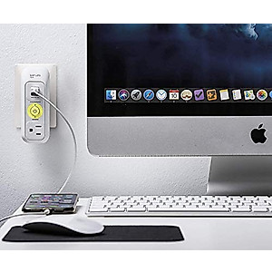 Travel Outlet Extender with Surge Protection 1 Outlet 2 USB for Home, Hotel, and Office by Easylife Tech