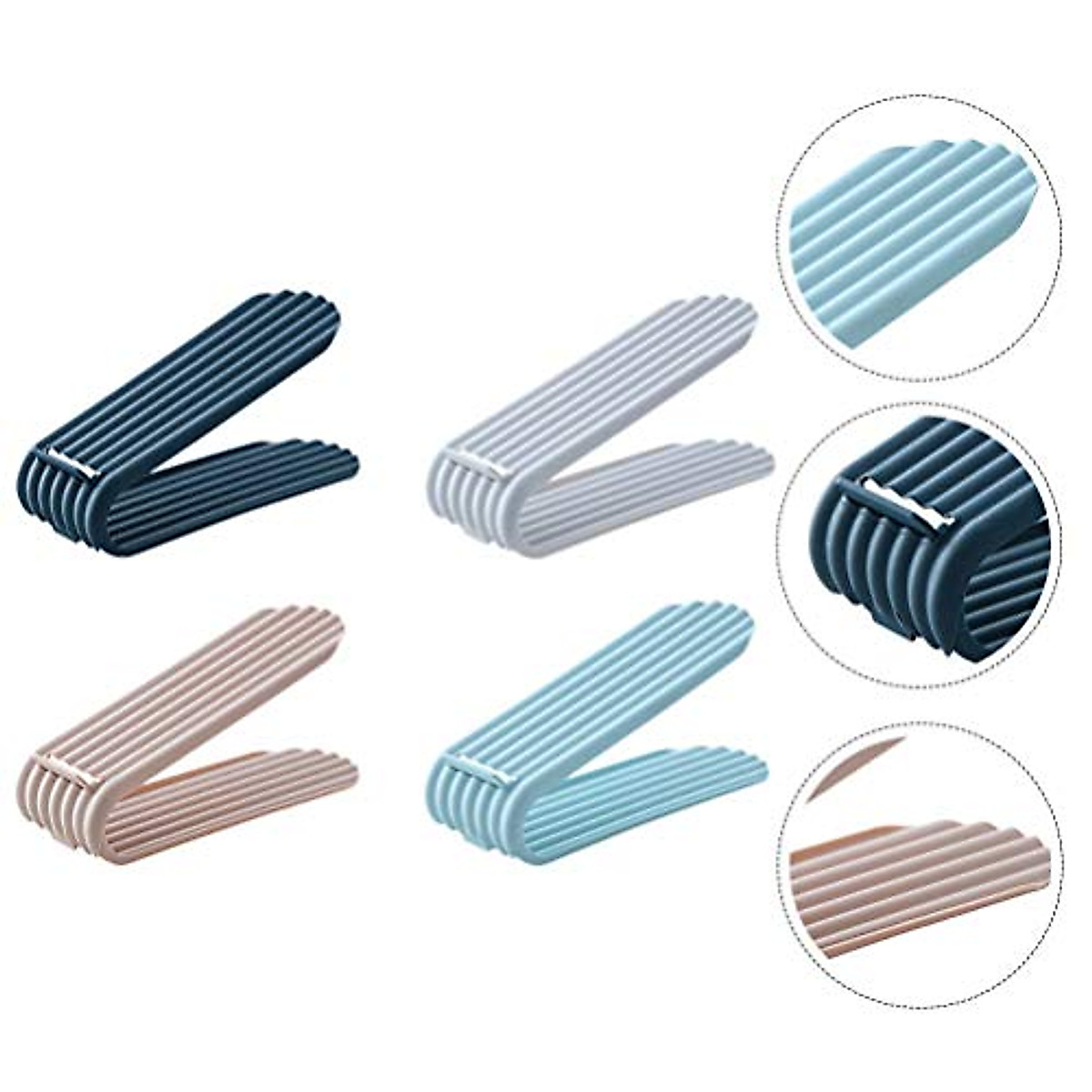 Cabilock Shoe Shelf Shoe Shelf 2 Tier Shoe Rack 4PCS Shoe Slots Organizer Shoe Rack Adjustable Shoe Stacker Space Saver for Closet Organization (Random Color) Shoe Bins Shoe Cabinet Shoe Cabinet