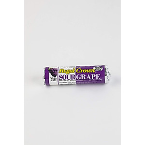 Regal Crown Sour Grape Candy Rolls | Traditional Sour Grapes Candy | Tart and Tangy Old Fashioned Sour Grape Hard Candy Brought To You By Iconic Candy | 24 Count