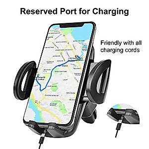 Takfox Car Phone Mount Holder for Samsung Galaxy S22 Ultra S21 FE Plus S20+ S10 S9 Note 20 Ultra 10 A13 A03s A02S A12 A32 A42 A52 A01 A11 A12 A21 A51 A71 5G Cell Phone Air Vent Car Mount Cradle-Black