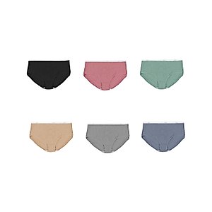 Hanes Women's Ribbed Cotton Brief Underwear 6-Pack, Assorted, 8