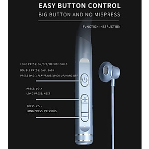 Xmenha Neckband Bluetooth Headphones Wireless Earbuds with Microphone Flashlight Around The Neck Waterproof Sport Headset Noise Cancelling Ear Buds 120H Playtime for Running Cycling