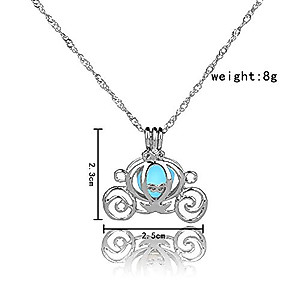 MYANAIL Luminous Hollow Pumpkin Carriage Necklaces & Pendants for Women Glowing Chain Necklace dropshipping Gifts (Blue)