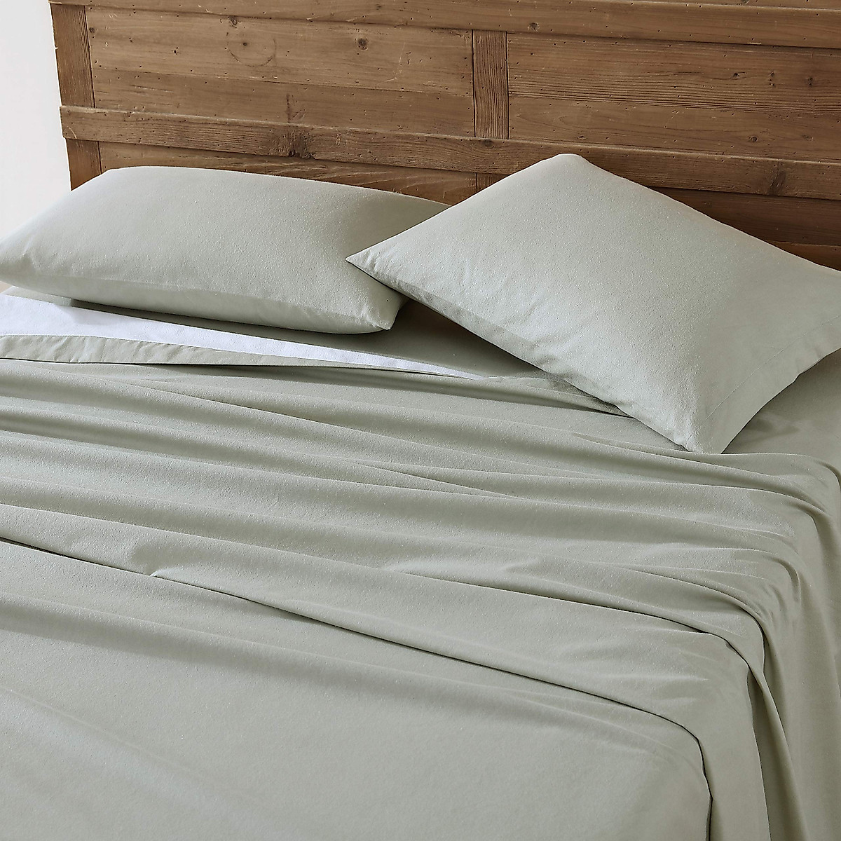 Eddie Bauer - Full Sheets, Cotton Flannel Bedding Set, Brushed for Extra Softness, Cozy Home Decor (Green, Full)