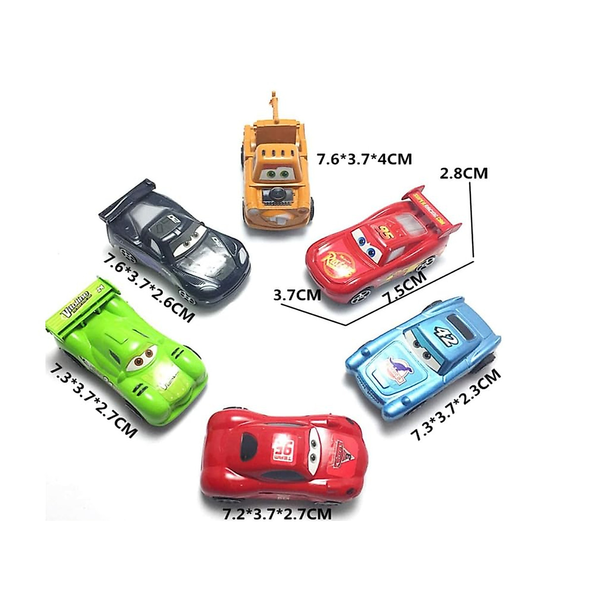 12 Pcs Mini Pull Back Racers Cars, Miniature Car Figurine Toys, Cake Toppers, Cupcake Decorations