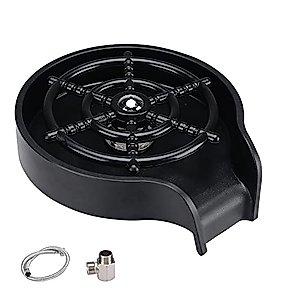 Matte Black Glass Rinser for Kitchen Sinks Cup Rinser, Faucet Bottle Washer Glass Washer Cleaner with Hose, Kitchen Sink Accessories for Bar Sink