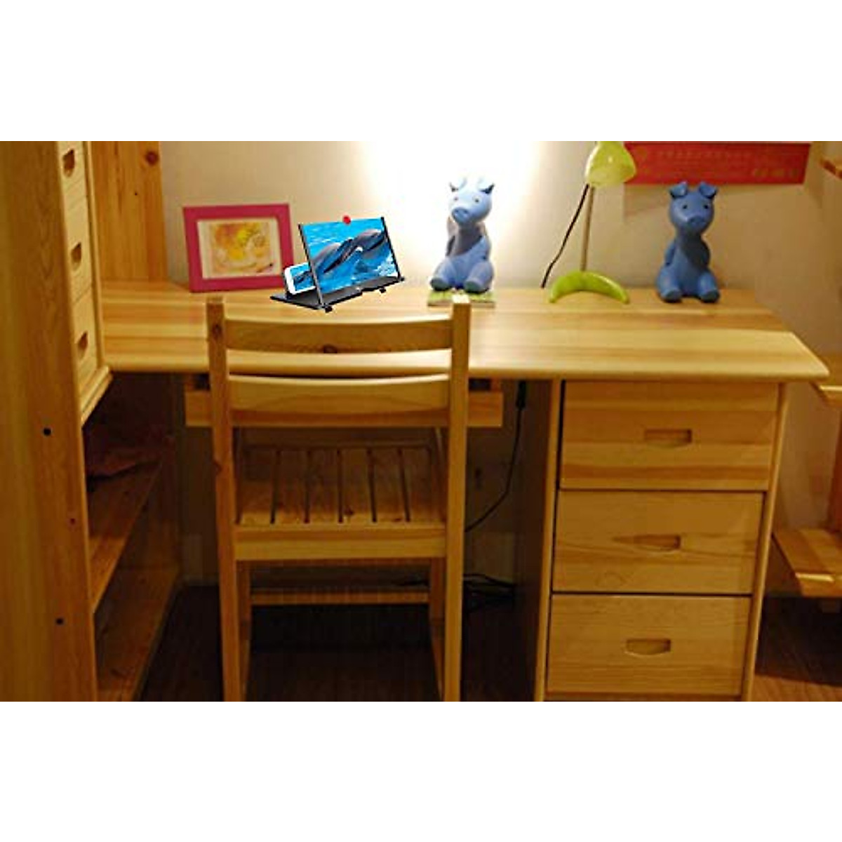 Screen Magnifier Amplifier,Boolian 3D HD New Phone Holder Screen Amplifier, Movie Video Phone Amplifier Screen Phone Projector for All Smartphones (Black)