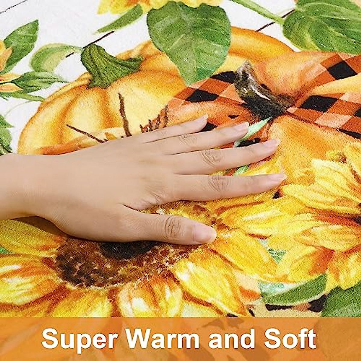 Ileading Round Fall Area Rug Non Slip Shaggy Soft Sunflower Pumpkin Sofa Circle Carpet 4ft Cute Harvest Thanksgiving Decorative Runner Rug Machine Washable Throw Rugs for Bedroom Living Room eggchair