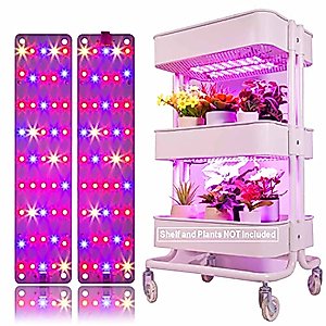 DOMMIA Plant Grow Light, 12W Ultra-Thin Plant Light, Full Spectrum Led Grow Light with 90 LEDs, 2Pcs DIY Assembly Grow Light Strip for Indoor Garden Greenhouse Aquarium Hydroponic