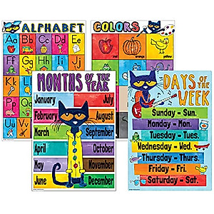 Teacher Created Resources Pete The Cat® Early Learning Small Poster Pack (EP62002), 11.00" x 15.00"