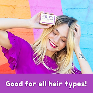 BRIXY Conditioner Bar for Hydration & Softness, All Hair Types, pH Balanced & Safe for Color Treated Hair, Vegan & Plastic-Free (1 Count, 4 oz) - Coconut Vanilla