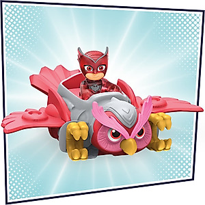 PJ Masks Animal Power Owlette Animal Rider Deluxe Vehicle, Eagle Owl Toy with Owlette Action Figure, Superhero Toys, Preschool Toys for 3 Year Old Girls and Boys and Up