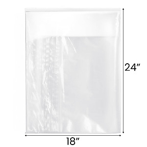 Elsjoy 50 Pack 18" x 24" Large Plastic Zipper Storage Bags, 5 Gallon Reclosable Storage Bags Resealable Plastic Bags for Clothes, Clear Reusable XL Zip Bags for Moving, Food, Clothing