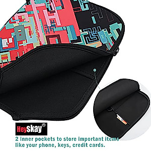 HEYSKAY Pickleball Paddle Cover Sleeve Pickleball Racket Sleeve Bag with Handle Strap Pickle-Ball Equipment Protective Paddle Sleeve with Mesh Pocket Sports Pickleball Carry Bag (Red Check Print)