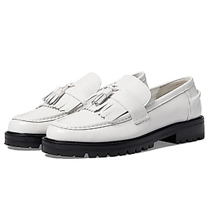 Steve Madden Women's Minka Loafer, White Leather, 7.5