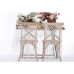 Hysunland Macrame Chair Decor for Wedding Party Chair Decorations Boho Home Décor, Set of 2