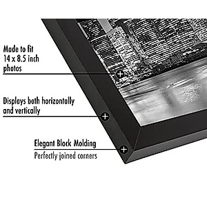 Americanflat 8.5x14 Picture Frame in Black - Engineered Wood with Shatter Resistant Glass - Horizontal and Vertical Formats for Wall