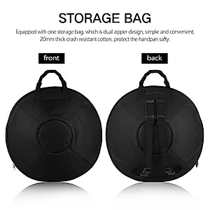 TREELF Handpan Drums Sets D Minor 22 inches Steel Hand Drum with Soft Hand Pan Bag, 2 handpan mallet,Handpan Stand(10 Notes, Gold)