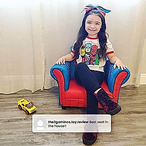 Delta Children Figural Upholstered Chair, Marvel Spider-Man (Blue, Red)