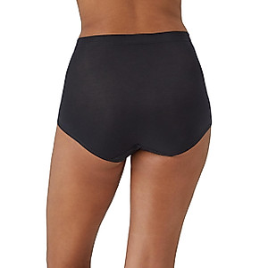 Bali Women's Breathe High-Rise Panty, Breathable Lace Modal Brief Underwear, 3-Pack, Black/Black/Gloss