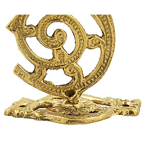 High Polished Brass 5 1/3 Inch Bracket for Oil Candles or Coat Hanger Wall Mount