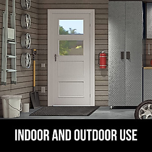 Gorilla Grip All-Season WeatherMax Doormat, Durable Natural Rubber, Stain and Fade Resistant, Low Profile, Indoor Outdoor Door Mats, Easy Clean Patio Entrance Mat, 17x29, Gray Diamond