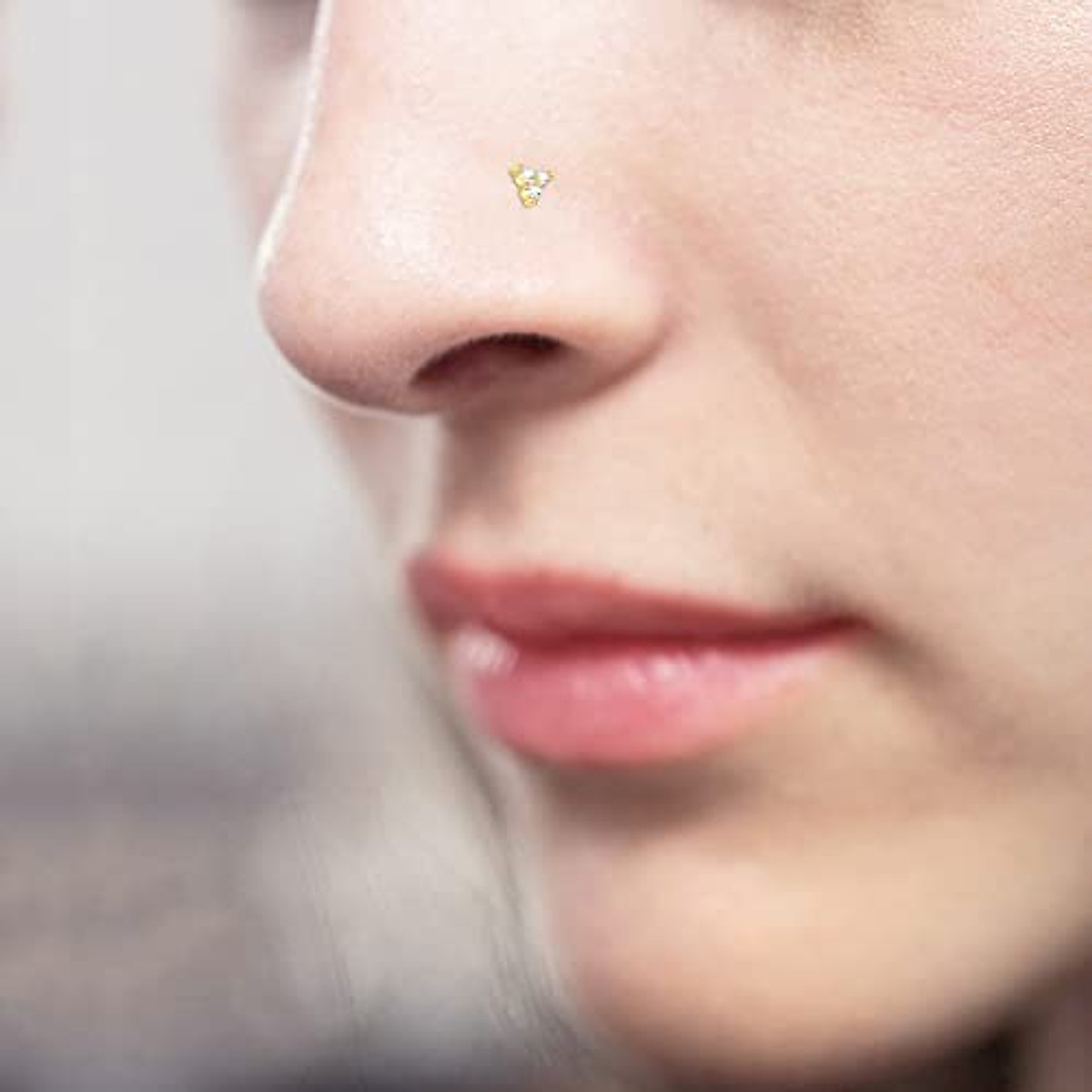 D.Bella 18G 20G 22G L Shaped Nose Studs Surgical Stainless Steel 1.5mm 2mm 2.5mm 3mm CZ Nose Rings For Women
