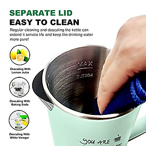 Small Electric Tea Kettle, 0.8L Portable Travel Hot Water Boiler Stainless Steel,Low Power Cordles Mini Electric Coffee Kettle Auto Shut-off,Gift For Camping, Travel, Office And Student Dormitory