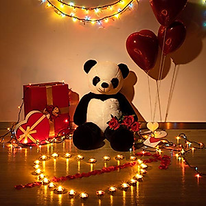 Simccppley Stuffed Animal Classic White and Black Soft Plush Bear Toy 32 Inch