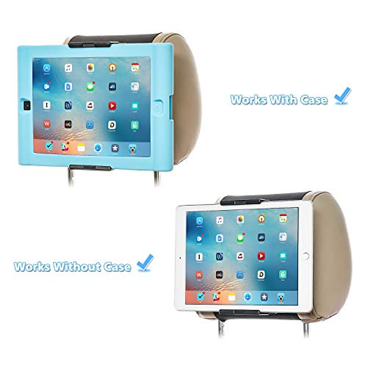 WANPOOL Car Headrest Mount Holder for Tablets and Phones with 5-10.5Inch Screens -Compatible with iPhone iPad Air Mini, Samsung Galaxy, Nintendo Switch