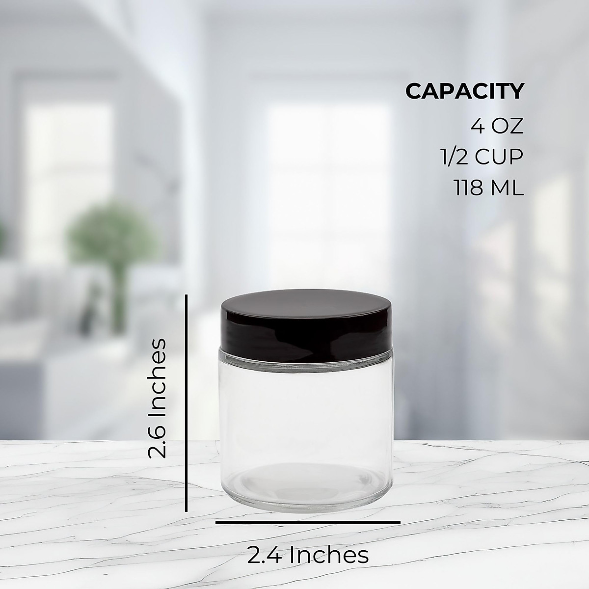 Cornucopia 4-Ounce Clear Glass Jars (12-Pack); Straight-Sided Containers for Cosmetics and Food Storage with Spatulas and Labels