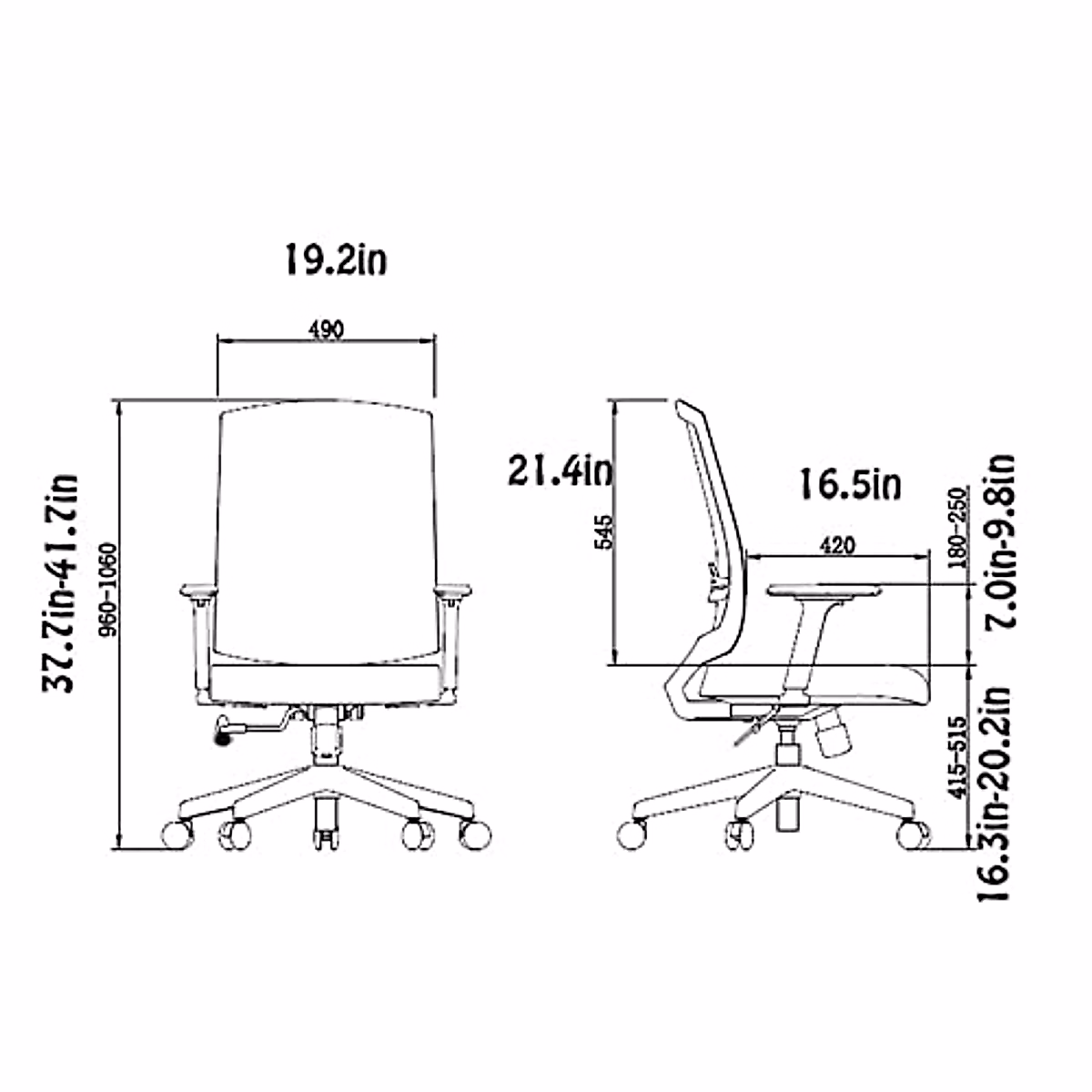 YokIma Comfort Office Chair Office Chair Height Adjustable Desk Chair 360° Swivel Computer Chair Comfortable Managerial Chairs with Armrests Firm Seat Cushion (Black)