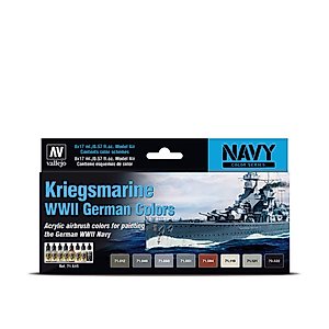 Vallejo Acrylicos Kriegsmarine WWII German Colors Paint Set,black