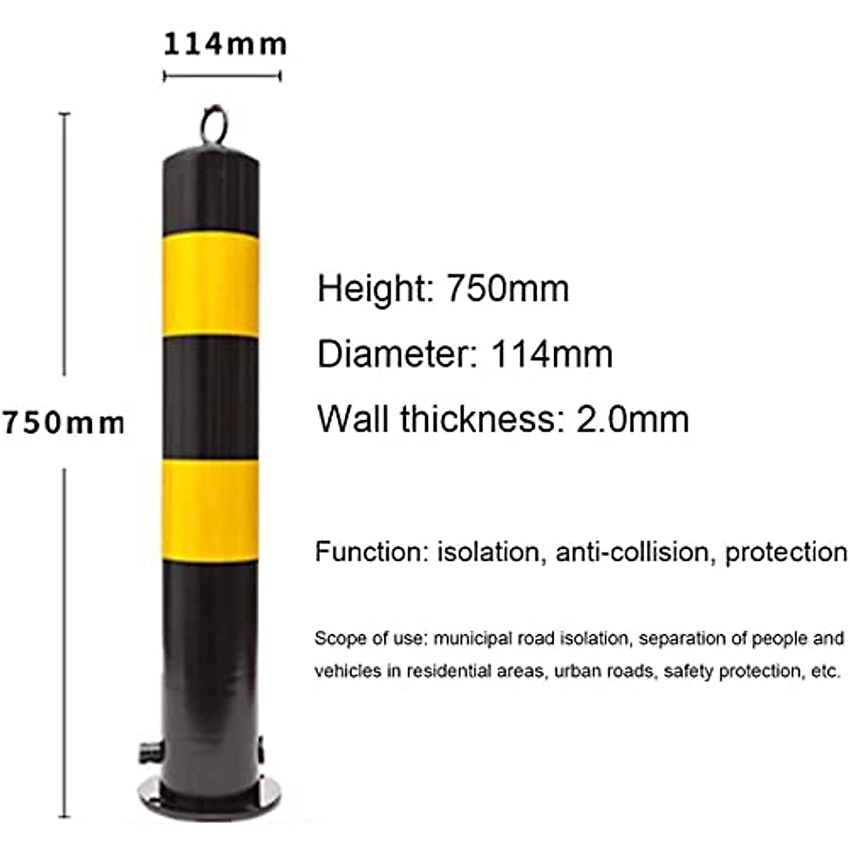 NOGRAX Parking Post, Parking Barrier, for Parking Lot Parking Barriers, Parking Space Lock, Parking Pile, Ground Pile, Warning Column, Car Stopper Parking