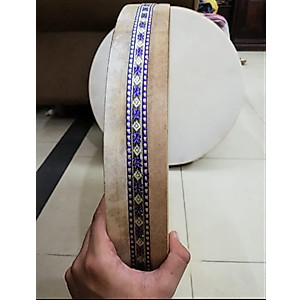 Natural Sounding Percussion Ocean Drum with Wave Beads and Hardwood Frame, Both Side Goat Skin 16" 20 inch (16 inch)