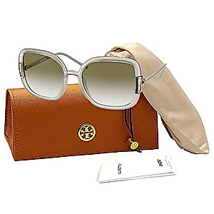Tory Burch TY9063U 11458E 56MM Milky Ivory/Olive Gradient Square Sunglasses for Women + BUNDLE with Designer iWear Eyewear Kit