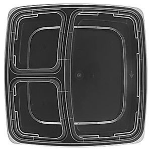 T TIYA Dishwasher Safe - Leak-Proof for Restaurants & Meal Prep - 48 oz Bulk 150 Pack with Lids - BPA-Free