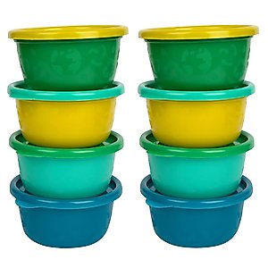 The First Years GreenGrown Reusable Bowls with Lids - Toddler Snack Bowl - Multicolored - 8 Pack