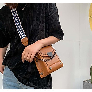 Crossbody Purse for Women, Casual Leather Bag, Women's Shoulder Handbags, Adjustable Strap (Caramel- Light Brown)