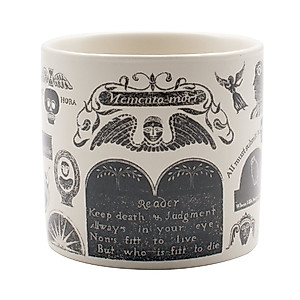 The Unemployed Philosophers Guild Memento Mori Coffee Mug - Features Classic Images Taken from Burial Monument Carvings, Comes in a Gift Box, 14 oz