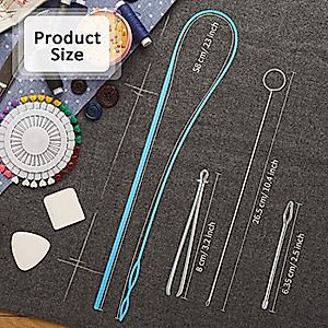 6 Pieces Sewing Loop Kit, Include Loop Turner Hook Flexible Drawstring Threader Metal Tweezers Long Loop Turner Tool with Latch for Fabric Belts Strips DIY Knitting Accessories