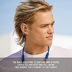 House of Marley Smile Jamaica Wireless: Wireless Neckband Earphones with Microphone, Bluetooth Connectivity, 8 Hours of Playtime, and Sustainable Materials (Denim)