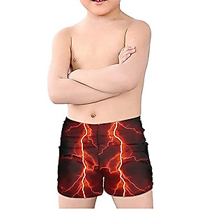 JEOCODY Red Flash Print Boy's Athletic Shorts for Training Casual Board Shorts with 3D Print 7-8 Years
